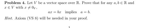 Solved Problem Let V Be A Vector Space Over R Prove That Chegg