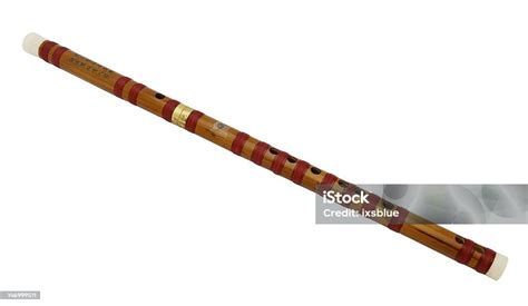 Seruling Bambu Cina Dengan Latar Belakang Putih Foto Stok Unduh