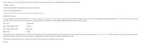 Solved Use If Statement Or Use Switch Statement To Write
