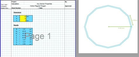 Built Up Section Properties Calculator Spreadsheet Hollow Polygon