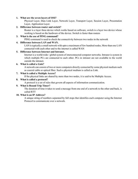 Networks Lab Viva Pdf