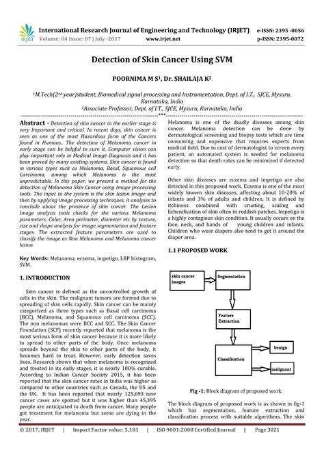 Detection Of Skin Cancer Using Svm Pdf