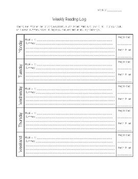 Weekly Reading Log By TropicalTeacherVibes TPT