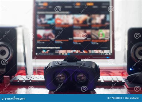 VR Headset For Virtual Pleasures And Adult Video Viewing Stock Image Image Of Network Factory