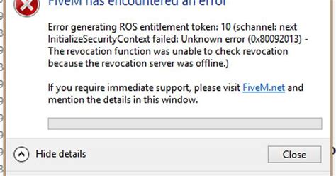 ros entitlement error fivem broken oscp fivem client support cfx re community