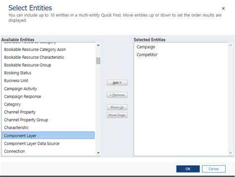 Dynamics Multi Entity Search Global Search Entity Selection Using C