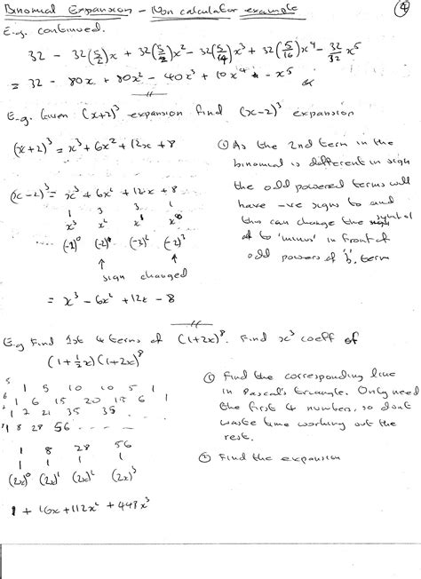 A Level Maths Notes Binomial Expansion Expanding Multiples Of The
