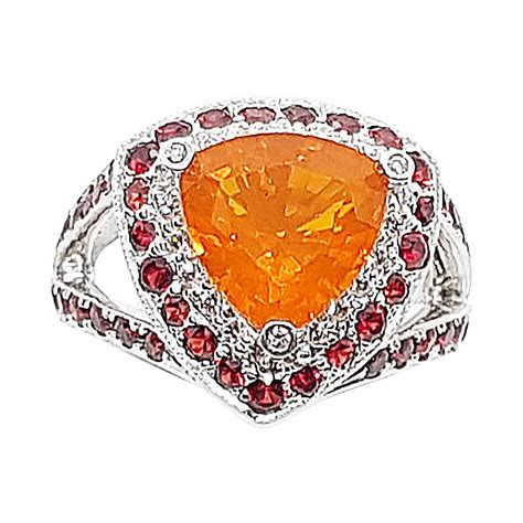 Fire Opal And Ruby Ring At 1stdibs