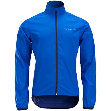Kurtka Przeciwdeszczowa Rowerowa Szosowa Triban Rc100 Niebieskie Kurtki Męskie Van Rysel M