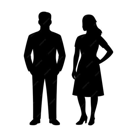 Hombre Y Mujer Silueta Negra Vector Gratis