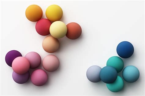 Premium Photo Set Of Colorful Redpurpleblue Realistic Spheres With