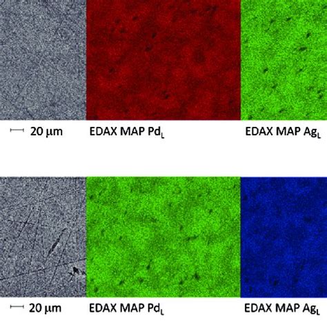 Sem Se And Edax Mapping Images Pd And Ag Of The Polished Pd Ag Download Scientific Diagram