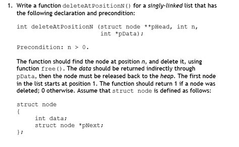 Solved 1 Write A Function DeleteAt Positions For A Chegg