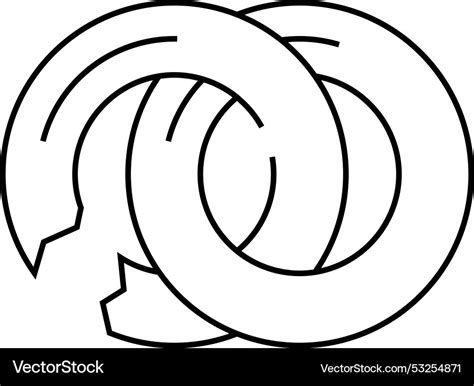 Broken Ring Line Icon Royalty Free Vector Image