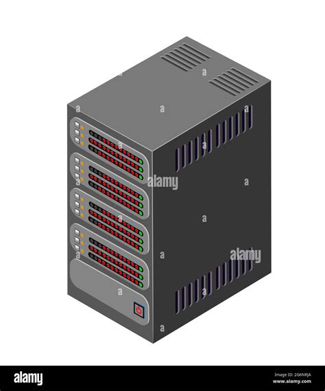 Single Server Network Technology Of Connection Data Center Stock Vector