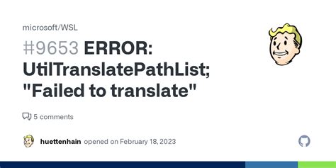 ERROR UtilTranslatePathList Failed To Translate Issue 9653