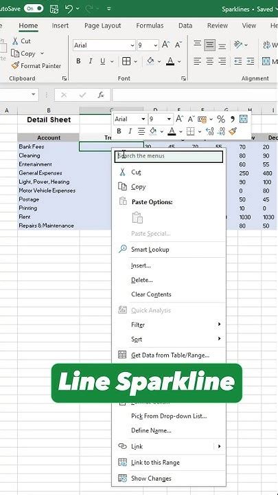 Sparkline Charts In Excel Excel Exceltips Shorts Youtube