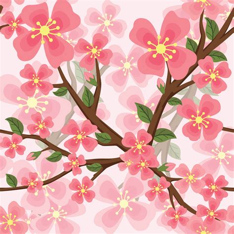Cherry Blossom Spring Flower Seamless Pattern 5372982 Vector Art At