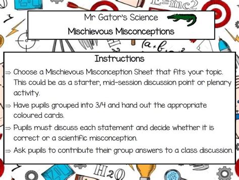 Mischievous Science Misconceptions Teaching Resources