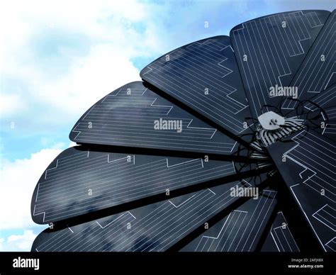 Innovative Sunflower Shaped Solar Panel Detail Rotating And Turning