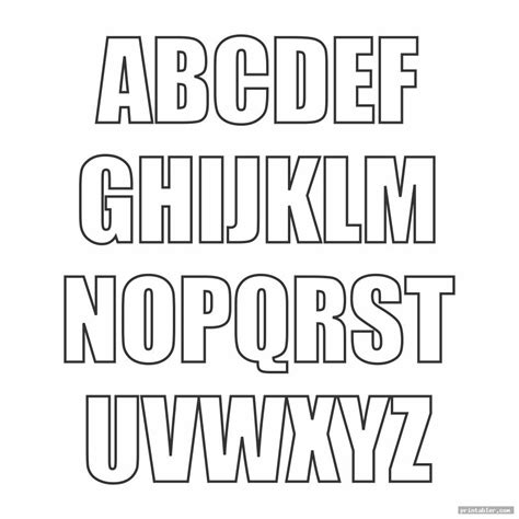 Block Letter Font Alphabet Template For Use In 2025 Block Letter