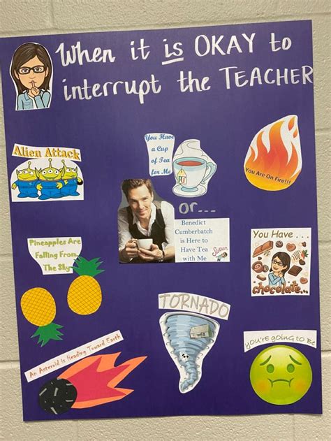 teacher interruption anchor chart teacher motivation teachers aide teacher hacks