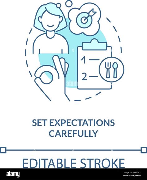 Set Expectations Carefully Turquoise Concept Icon Stock Vector Image