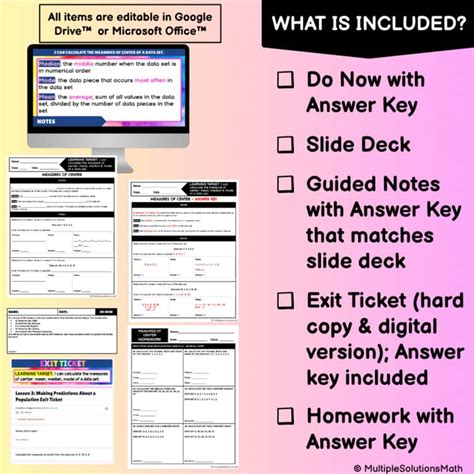 Calculating Measures Of Center Lesson No Prep Slides Guided Notes Hw