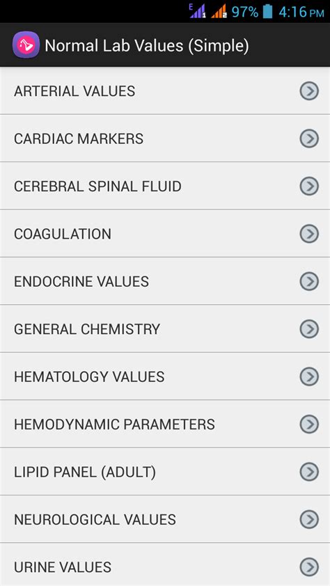 normal lab values reference apk for android download