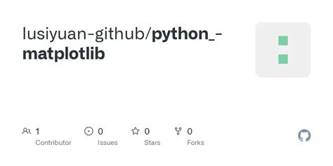 Github Lusiyuan Githubpython Matplotlib