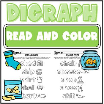 Digraph Worksheets Read Color The Letters Ch Sh Th Ph Wh And Ck