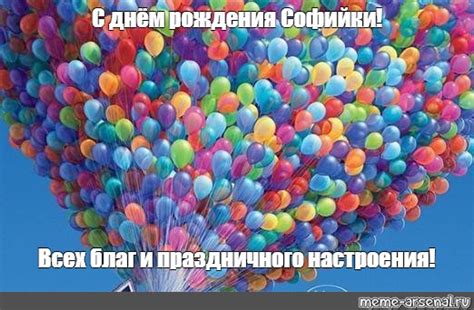 Мем С днём рождения Софийки Всех благ и праздничного настроения Все шаблоны Meme