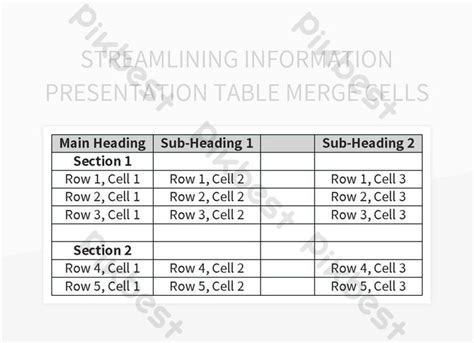 Streamlining Information Presentation Table Merge Cells Excel Template Free Download Pikbest