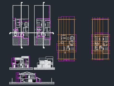 Vivienda Unifamilliar 4 Dormitorios De 2 Plantas En Dwg 44 56 Mb Librería Cad