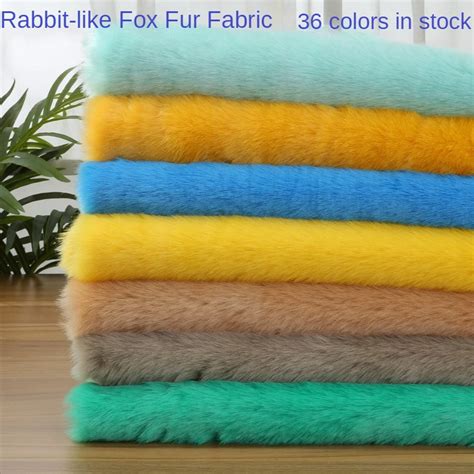 두꺼운 인조 토끼 여우 천 일반 블랙 화이트 봉제 겨울 의류 코트 가방 봉제 장식 미터별 모피 패브릭 Aliexpress