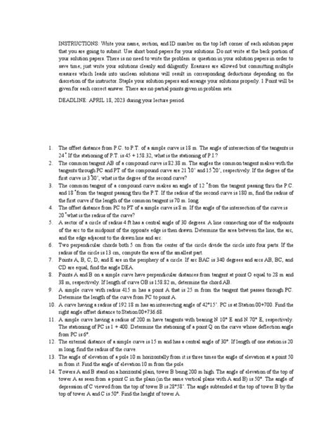 Midterm Problem Set Pdf Triangle Circle