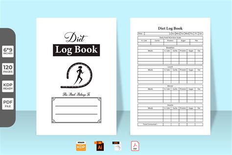 Diet Tracker Kdp Interior Notebook Graphic By Iftidigital · Creative