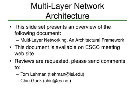 Ppt Multi Layer Networking An Architecture Framework Powerpoint Presentation Id3576590