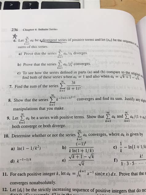Solved Chapter Infinite Series Ak Be A Divergent Chegg