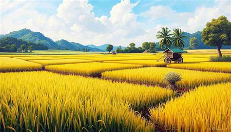 Lukisan Pemandangan Sawah