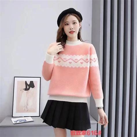Jual Women Sweater Rajut Fashion Wanita Import Musim Dingin Pink088 Kota Surabaya Joli
