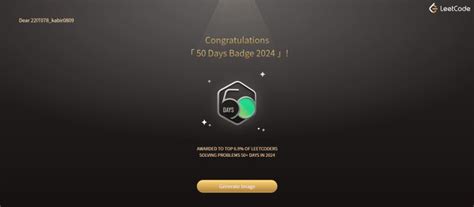 Achieved 50 Days Badge On Leetcode Kabir Mota Posted On The Topic