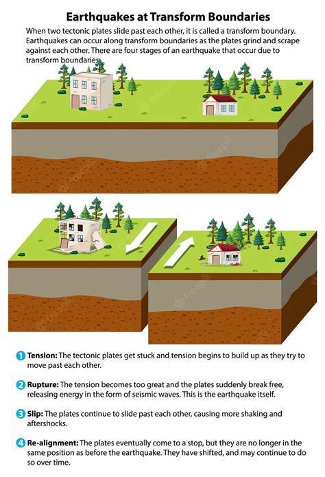 Free Vector Earthquakes At Transform Boundaries