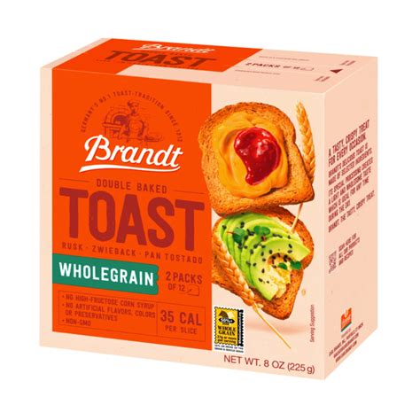 Brandt Zwieback Toast Whole Grain