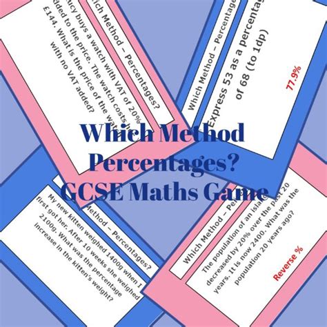 Which Method Percentages Gcse Maths Game Activity Revision Made By Teachers