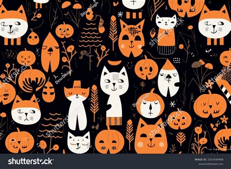 13172 Orange Pumpkin Bat Ghost Pattern Background Design Images Stock