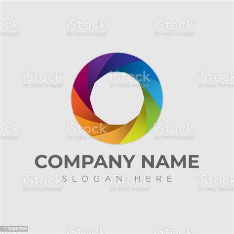 照片徽標範本五顏六色的膜片圖示的快門向量例證以標題向量圖形及更多商標圖片 商標 彩虹 彩色 Istock