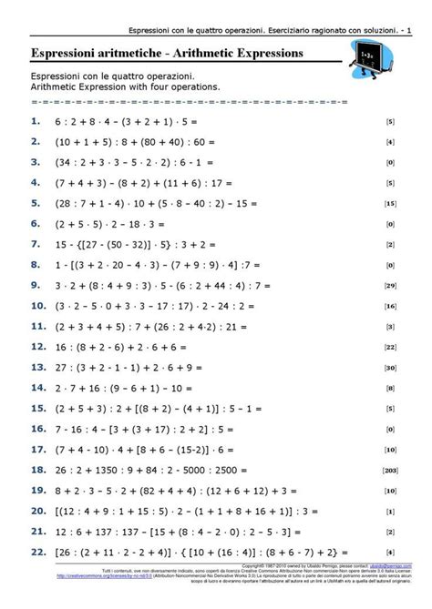 Boscofiorito Espressioni 3 Nel 2025 Espressioni Matematiche Espressioni Attività Di