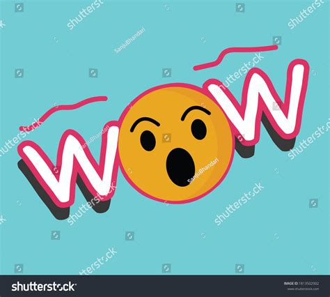 Wow Sticker Emoji Face Clipart Vector De Stock Libre De Regalías