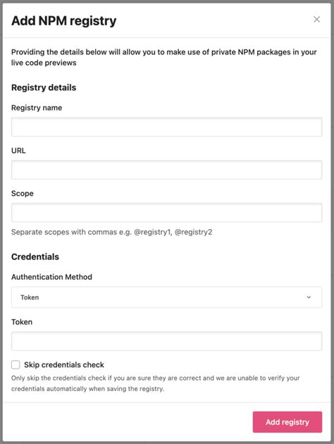 Configure Private Npm Packages Zeroheight